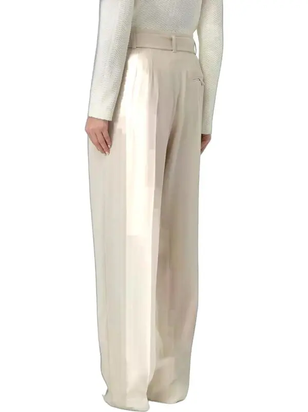 Emporio Armani Belted Pleated Trousers - Neutrals