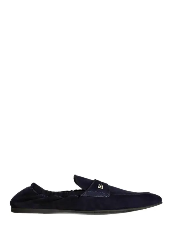 Dolce & Gabbana Calfskin Horsebit Slippers - Blue