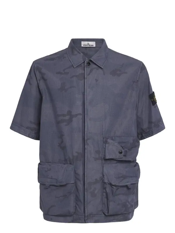 Stone Island Ripstop Faded Camouflage Shirt - Grey