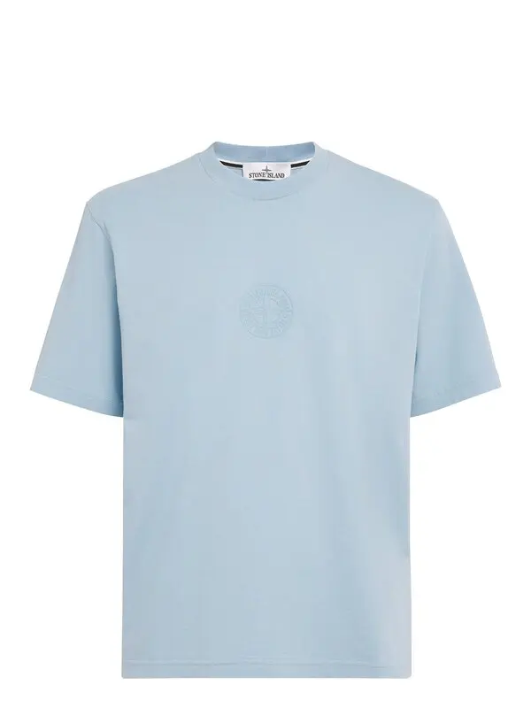 Stone Island Oversized Flocked Compass T-shirt - Blue