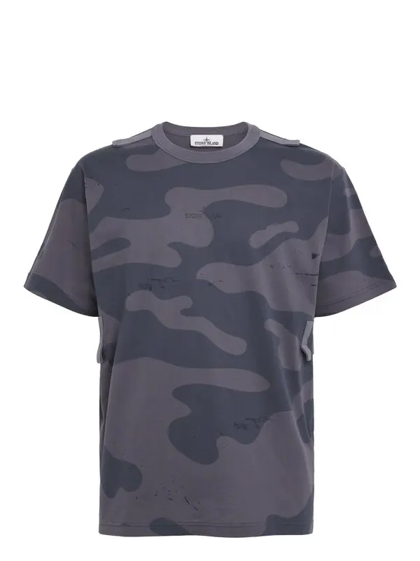 Stone Island Oversized Camouflage Print T-shirt - Grey