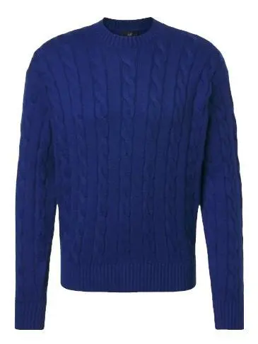 Dunhill Cable-knit Cotton Sweater - Blue