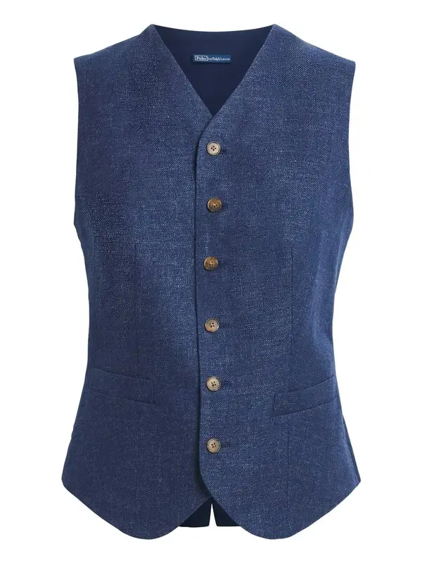 Polo Ralph Lauren Linen-cotton Waistcoat - Blue