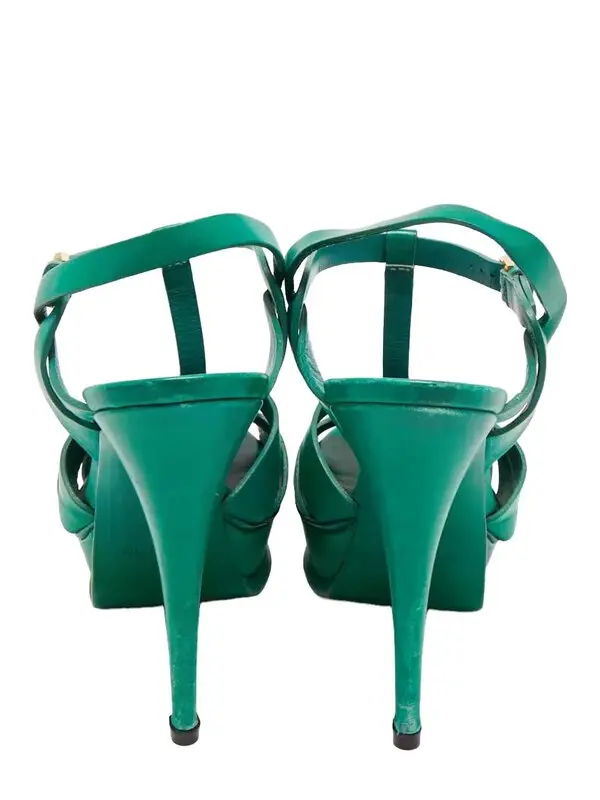 Saint Laurent Tribute Platform Sandals - Green