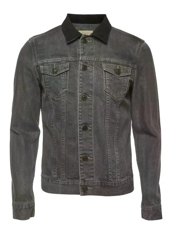ALLSAINTS Corduroy Collar Denim Jacket - Grey