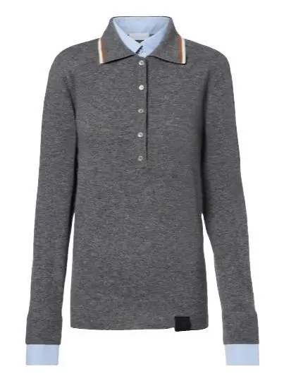 Stella McCartney Long-sleeve Polo Sweater - Gray