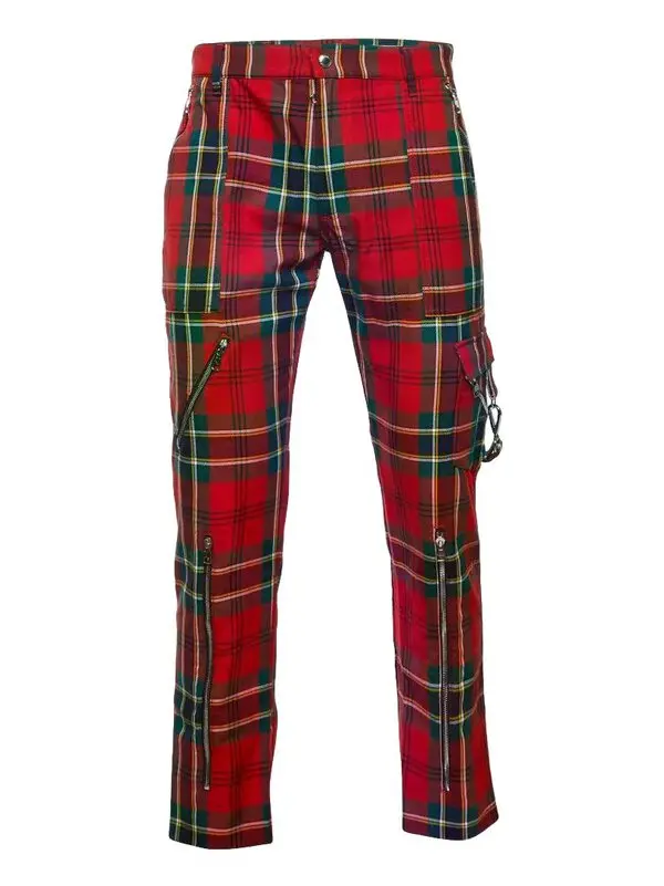 Alexander McQueen Plaid Pattern Trousers - Red