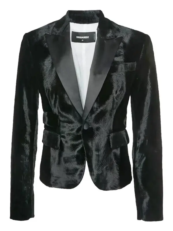 Dsquared2 Single-breasted Cotton Blazer - Black