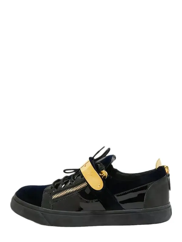 GIUSEPPE ZANOTTI Frankie Patent Calf Leather Sneakers - Black
