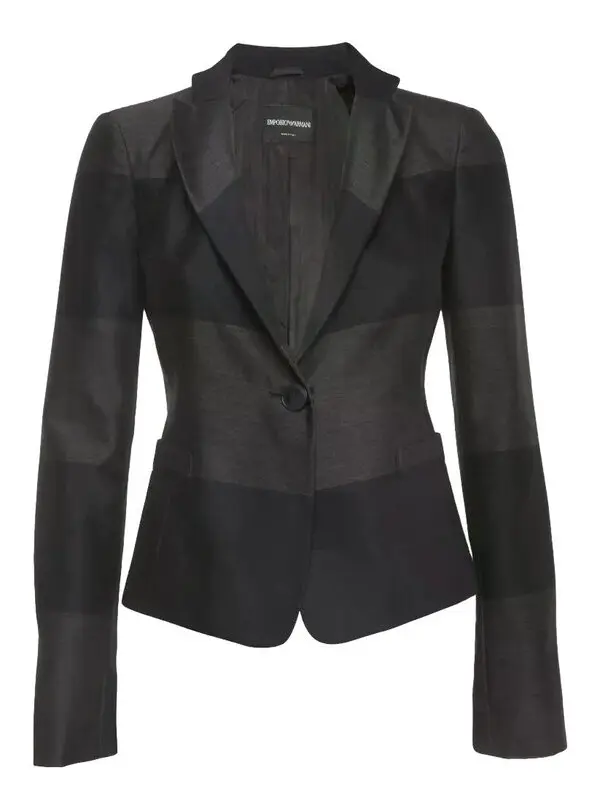 Emporio Armani Tailored Horizontal-stripe Blazer - Black