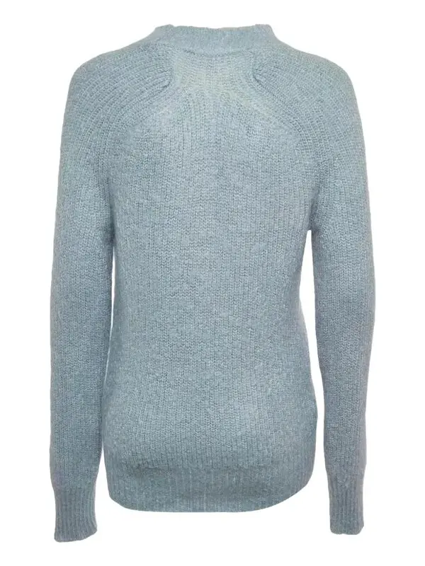 JIL SANDER Rib-knit Mock Neck Sweater - Blue