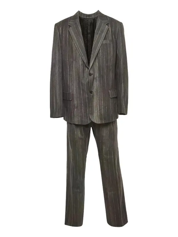 Versace Striped Wool Suit - Grey