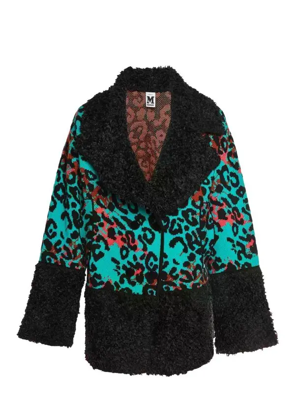 Missoni Leopard Jacquard-knit Coat - Black