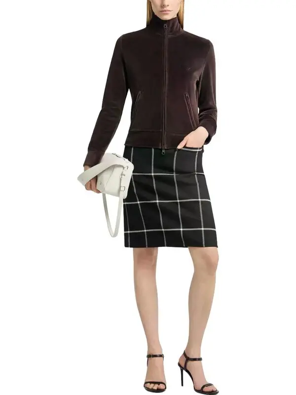COURREGES Velvet Zip-up Track Jacket - Brown