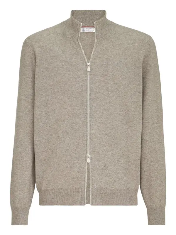 Brunello Cucinelli Zip-up Cardigan - Grey