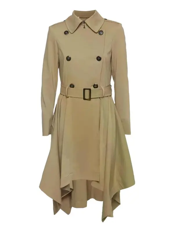 Escada Double-breasted Handkerchief-hem Trench Coat - Neutrals