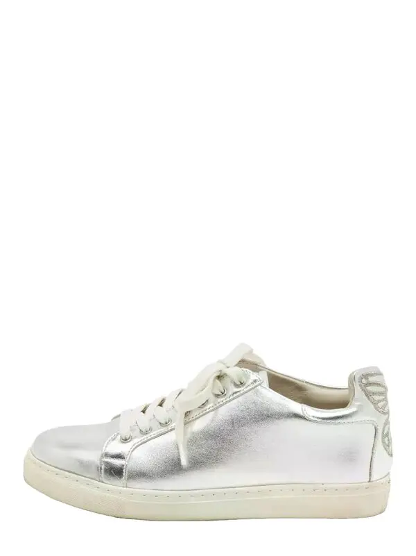 SOPHIA WEBSTER Bibi Butterfly Leather Sneakers - Silver