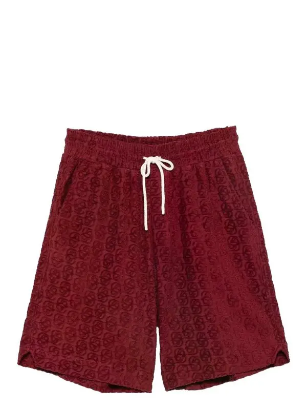 Drole De Monsieur Logo Jacquard Track Shorts - Red