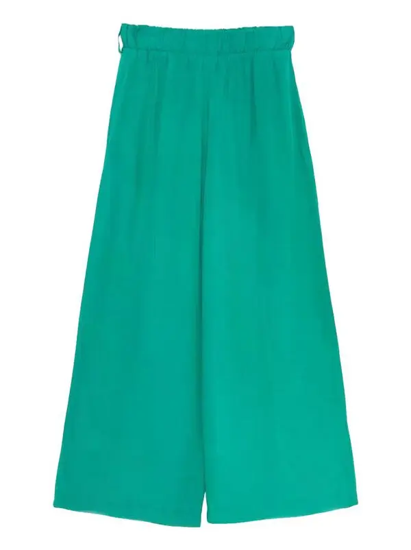 MOUTAKI Wide Leg Trousers With Elasticated Waistband - Green