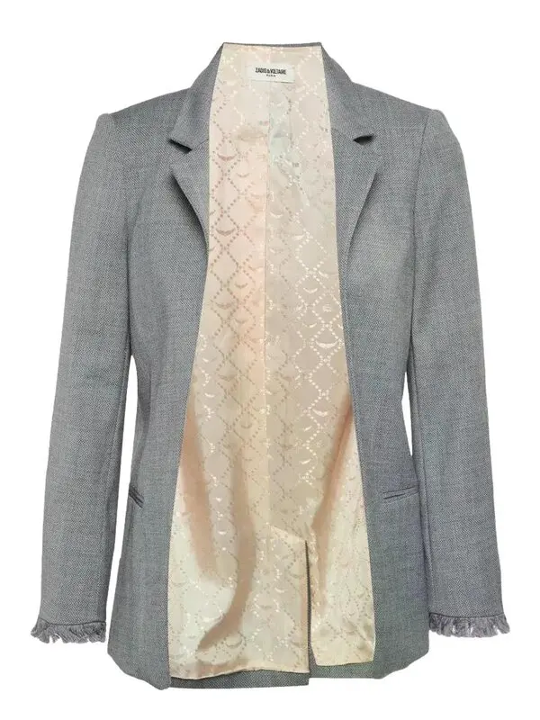 Zadig&Voltaire Volly Fringe Jacquard Open Blazer - Grey