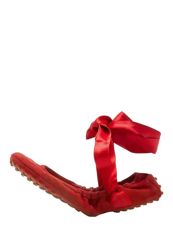 TOD'S Suede Ballet Flats - Red