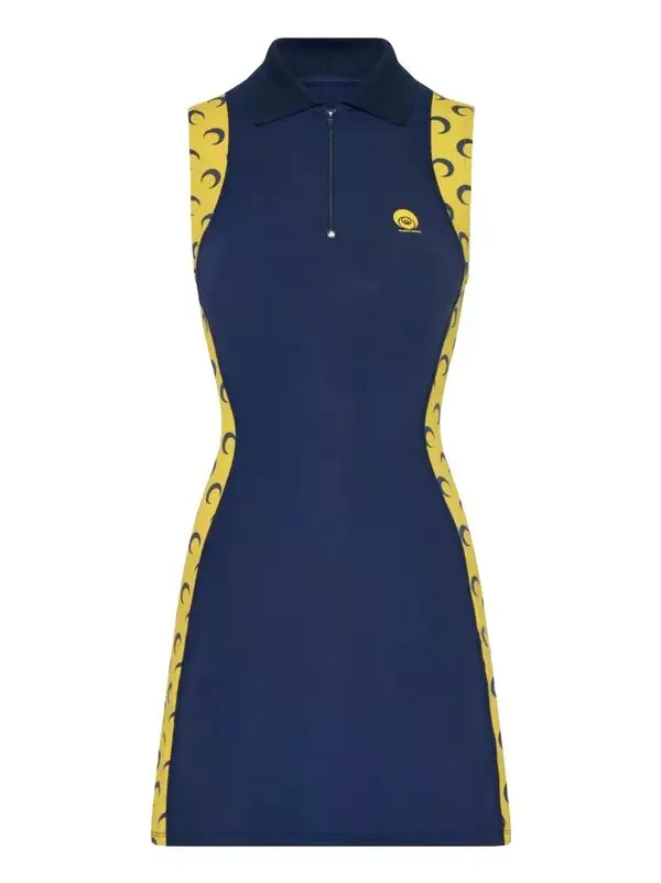 MARINE SERRE Moon Print Sleeveless Mini Dress - Blue