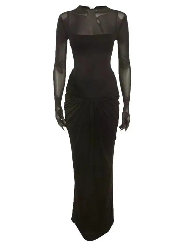 CHATS BY C.DAM Serena Draped Maxi Dress - Black