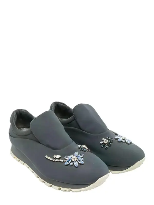 Prada Crystal-embellishment Sneakers - Blue