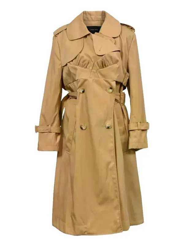 Simone Rocha Ruffled Double-breasted Trench Coat - Neutrals