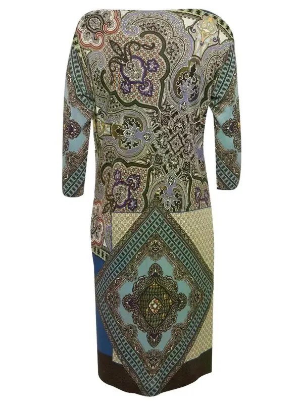 Etro Paisley Print Midi Dress - Blue