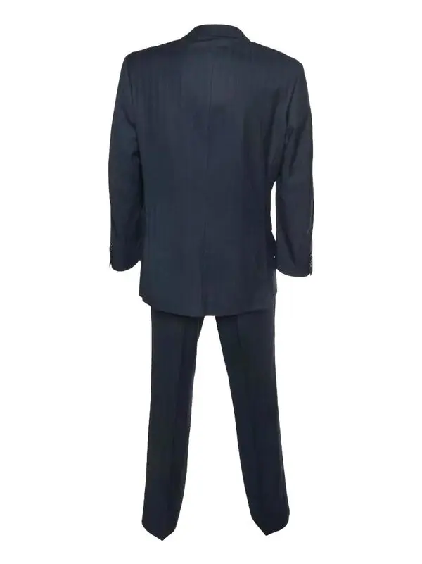 Giorgio Armani Striped Single-breasted Suit - Blue