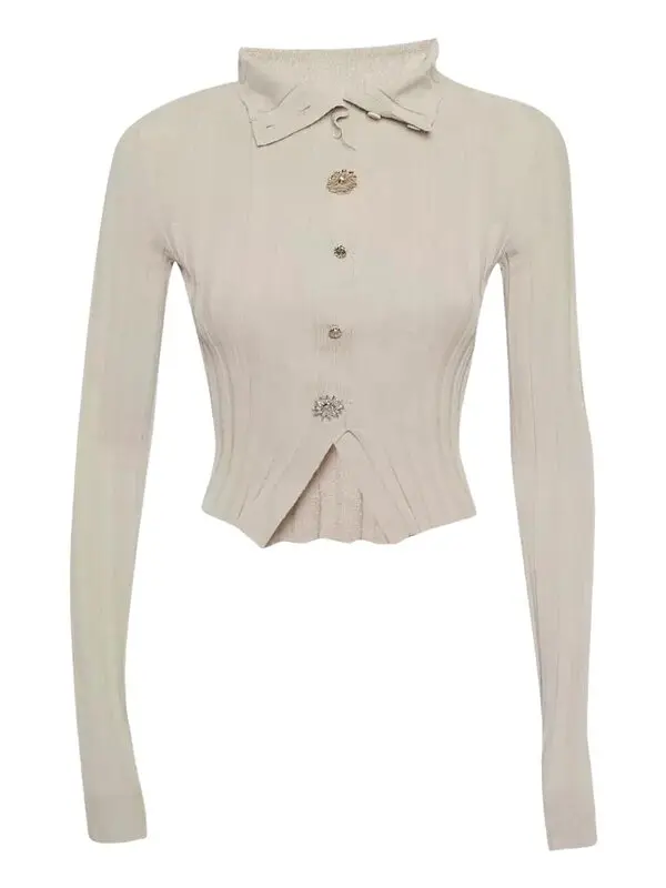 Jacquemus Le Cardigan Bando Rib-knit Cardigan - Neutrals