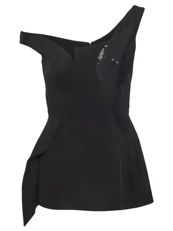 Stella McCartney Asymmetric Peplum Top - Black