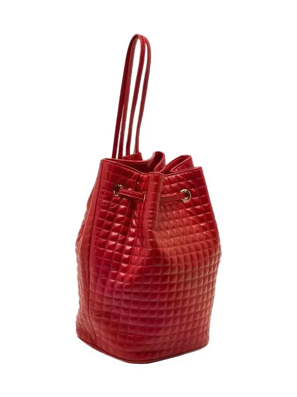 Celine 2019 Quilted Leather Drawstring Backpack - Red