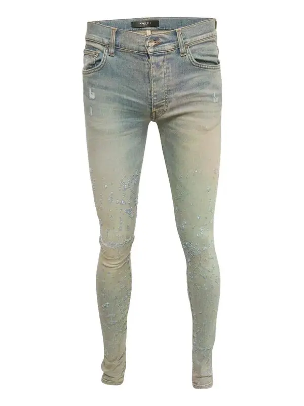 Amiri Distressed Skinny Jeans - Blue