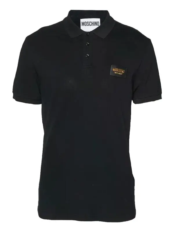 Moschino Logo-patch Polo Shirt - Black