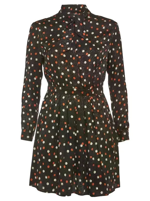 Saint Laurent Silk Mini Dress - Black