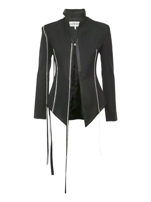 Loewe Crystal-embellished Gabardine Blazer - Black
