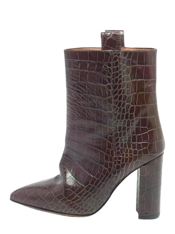 Paris Texas Croc-embossed Ankle Boots - Brown