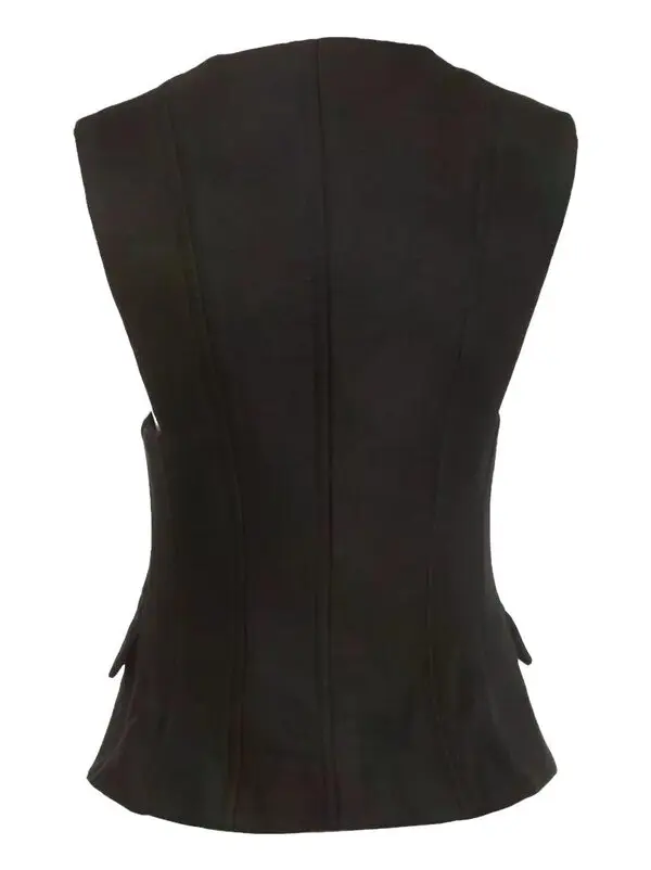 Balmain Sleeveless Zip-up Jacket With Gold-tone Hardware - Black