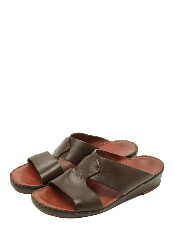 Loro Piana Buckle Leather Sandals - Brown