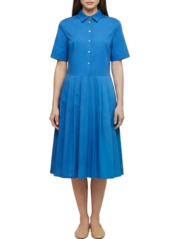 P.a.r.o.s.h Pleated A-line Dress - Blue