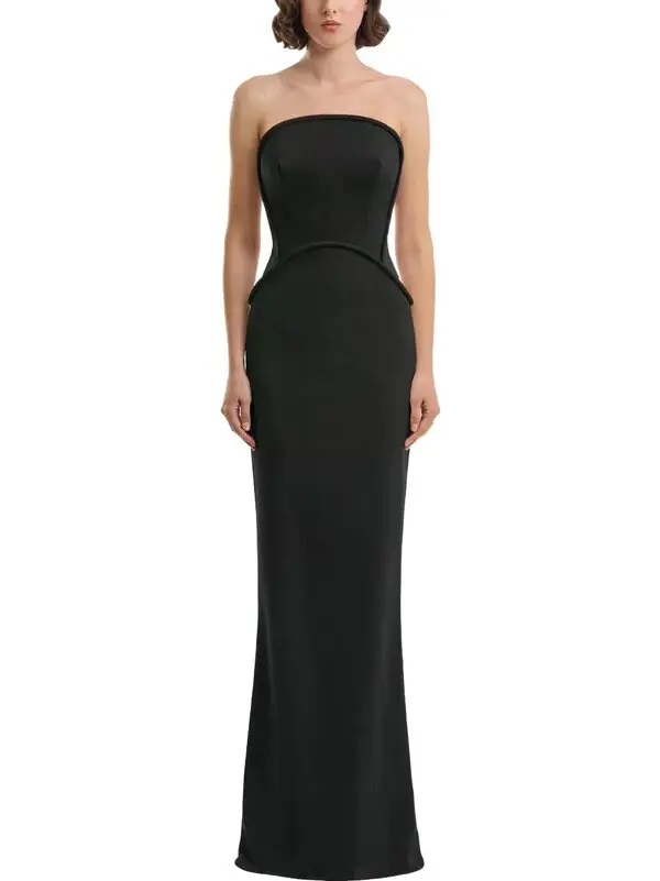 GEMY MAALOUF Strapless Sheer-corset Dress - Black
