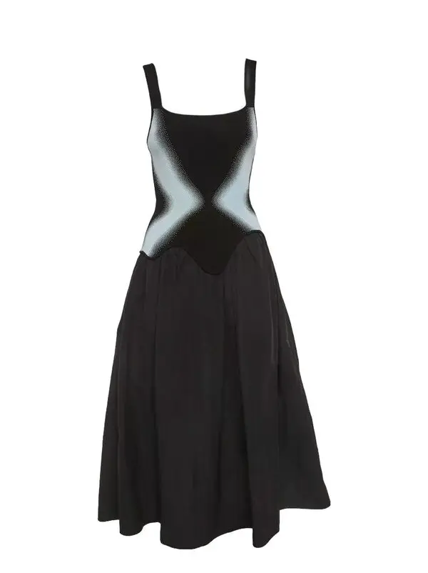 Ph5 Elsa Mixed-media Midi Dress - Black