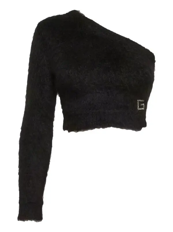 Gucci Embellished One-shoulder Top - Black