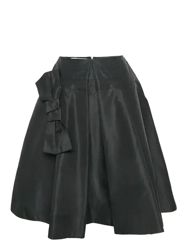 Prada Bow Detail Pleated Mini Skirt - Black