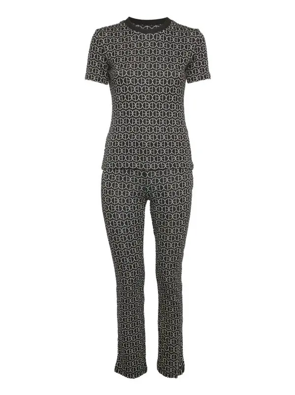 Hermès H Rond Jacquard Knit T-shirt And Trousers Set - Black