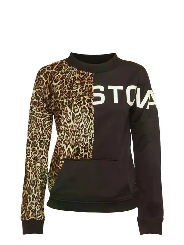 Just Cavalli Animal Print Sweatshirt - Black