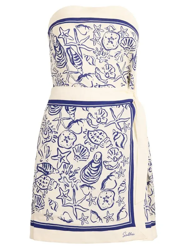 Simkhai Linen-blend Darbie Mini Dress - Blue