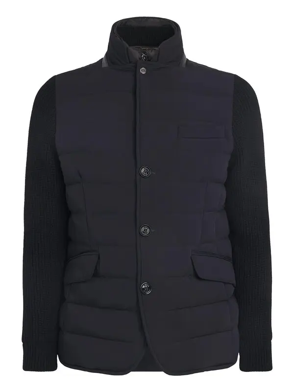 MOORER Rogers Hybrid Down Jacket - Navy